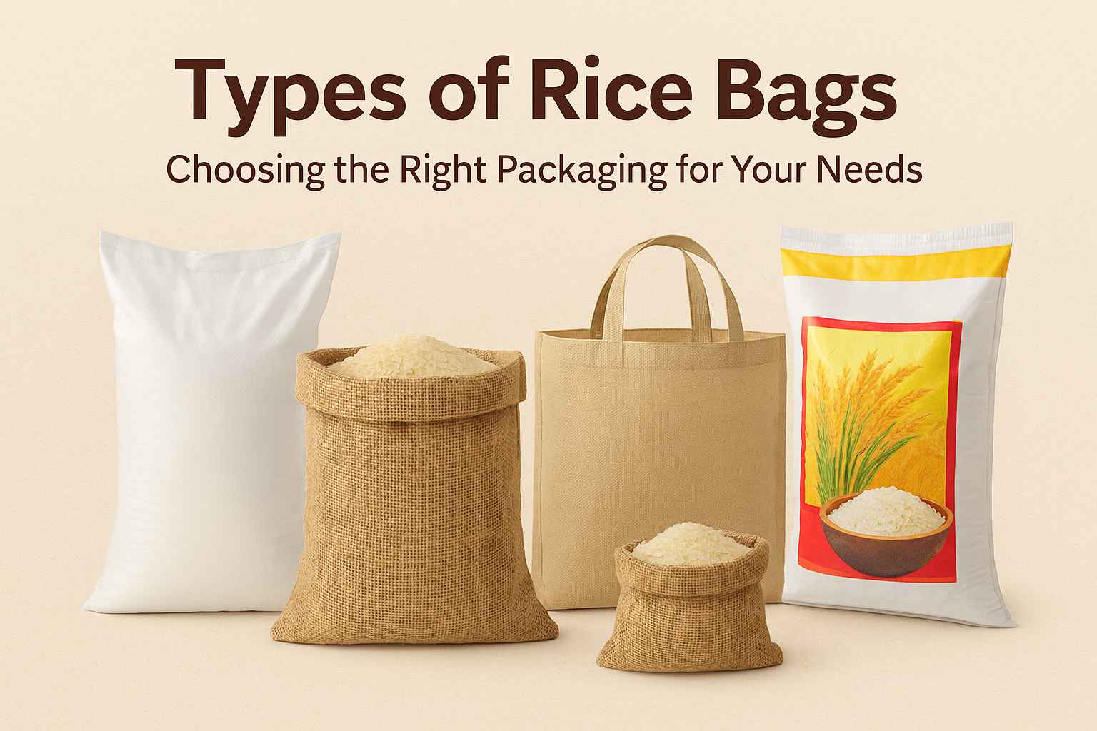 Types of Rice Bags | Guide to PP, Jute, Non-Woven & More